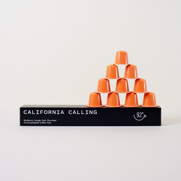 California Calling Home Compostable Pods | 92 Degrees Coffee
